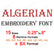 Algerian Machine Embroidery Font, Monogram Alphabet Embroidery Designs ...