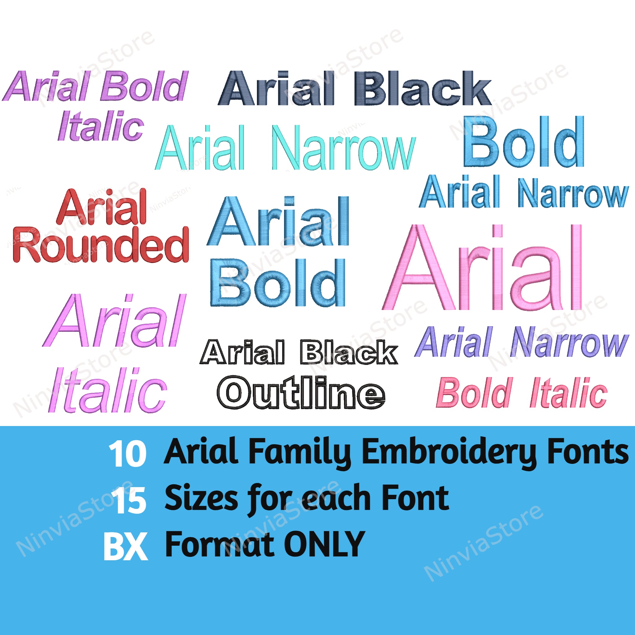 10 BX Arial Machine Embroidery Font Bundle, Alphabet Embroidery Design ...