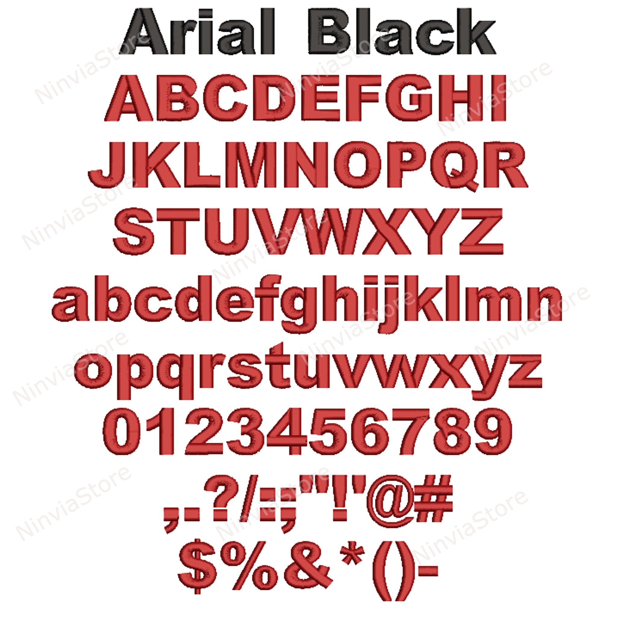 HUS Arial Embroidery Fonts Bundle, Machine Alphabet Embroidery Design ...