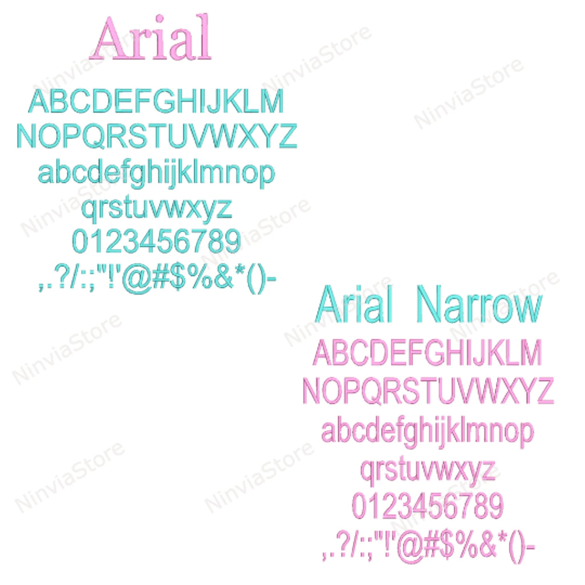 10 BX Arial Machine Embroidery Font Bundle, Alphabet Embroidery Design ...