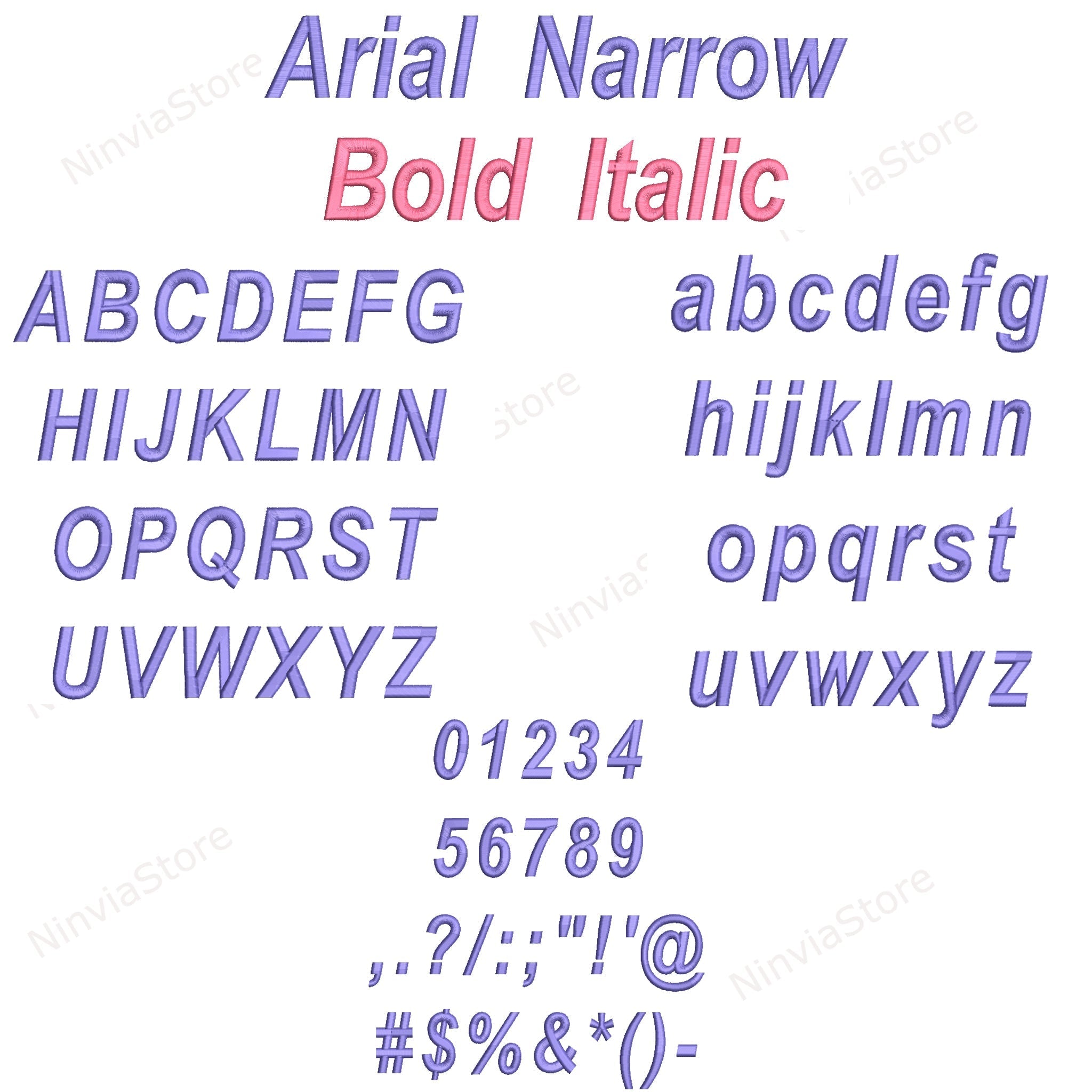HUS Arial Embroidery Fonts Bundle, Machine Alphabet Embroidery Design ...
