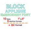 Block Applique Machine Embroidery Font, Alphabet Embroidery Designs ...