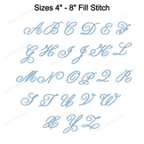 Beautiful Script Machine Embroidery Font, Alphabet Embroidery Designs ...