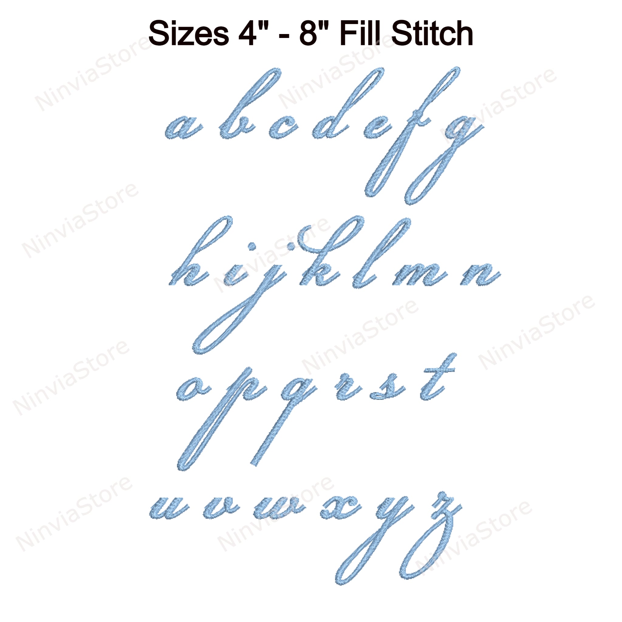 Beautiful Script Machine Embroidery Font, Alphabet Embroidery Designs – NinviaStore