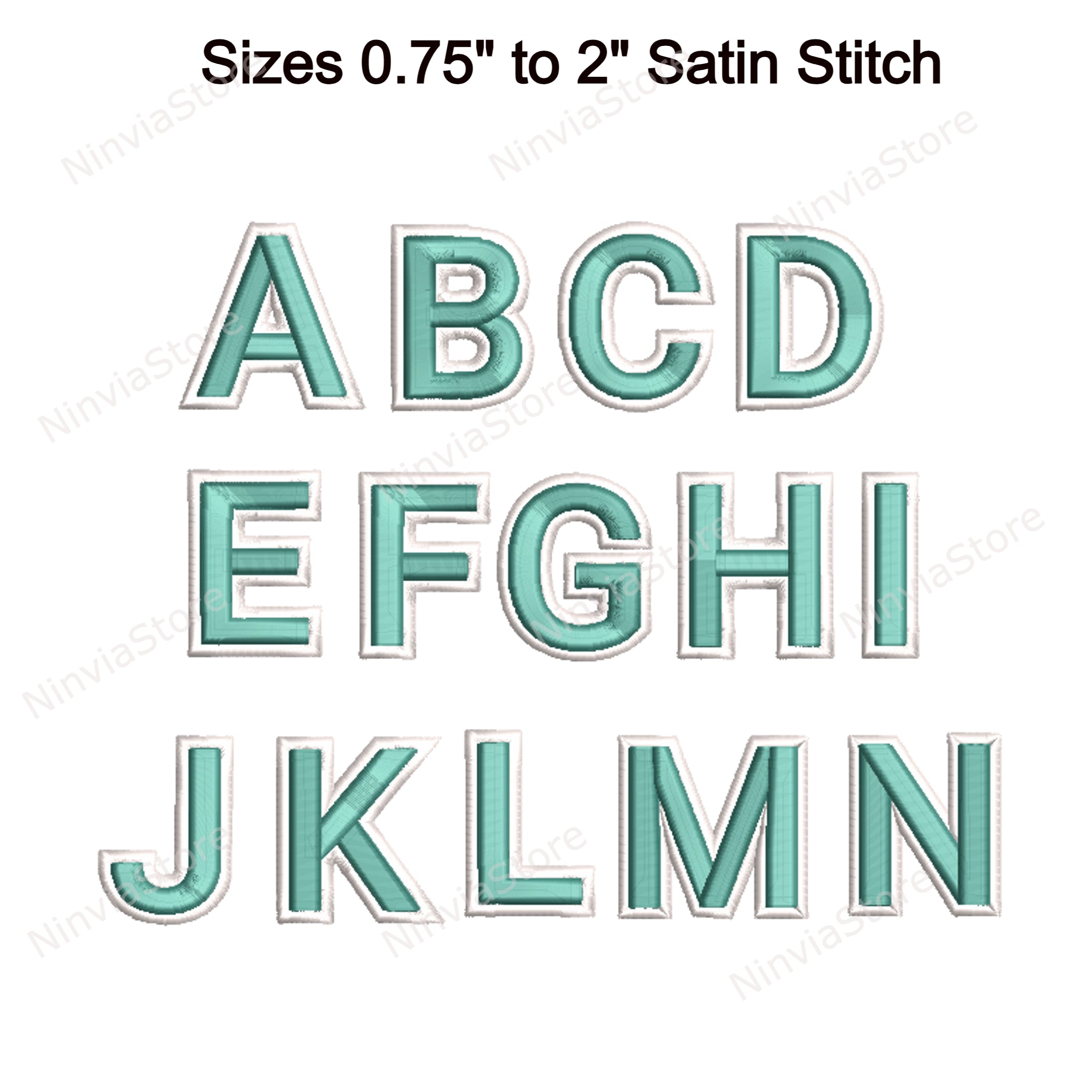 3D Puff Foam 2 Color Block Machine Embroidery Font Alphabet Embroidery ...