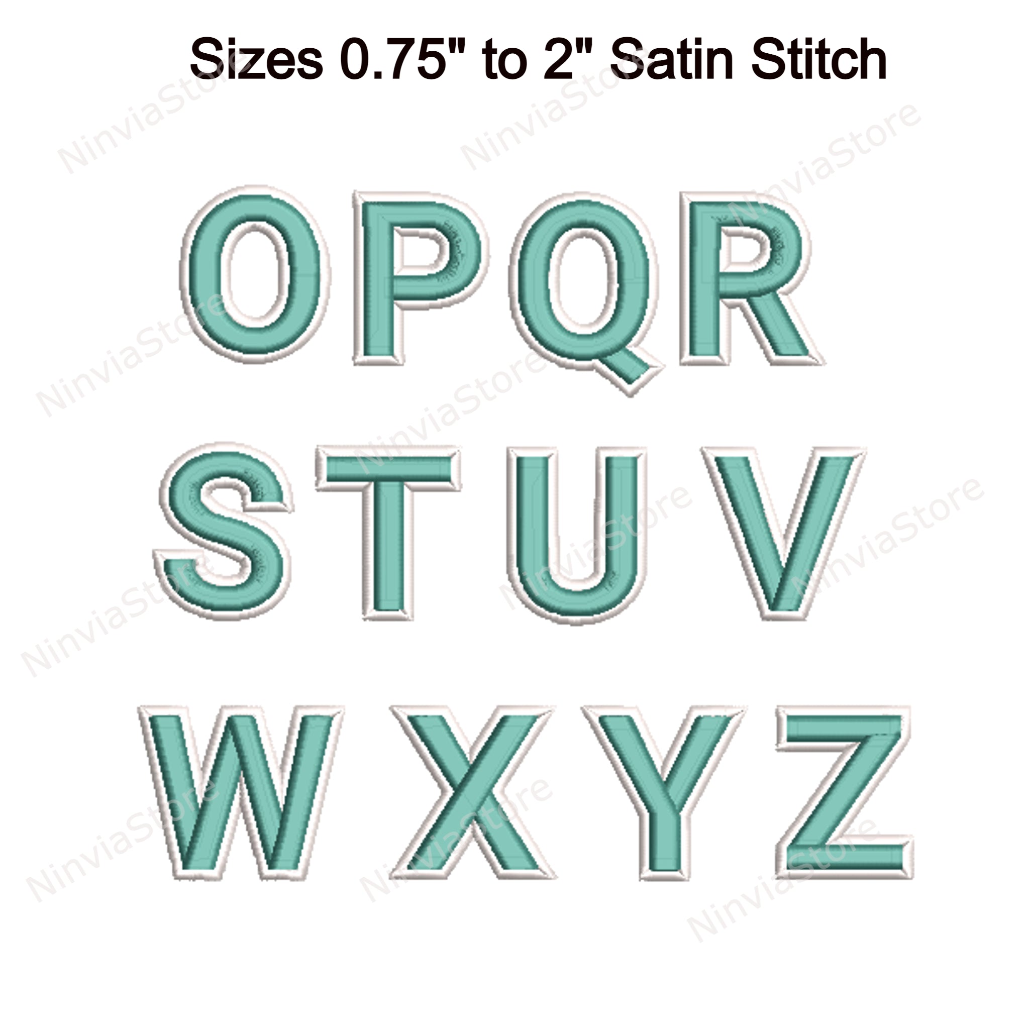 3D Puff Foam 2 Color Block Machine Embroidery Font Alphabet Embroidery ...