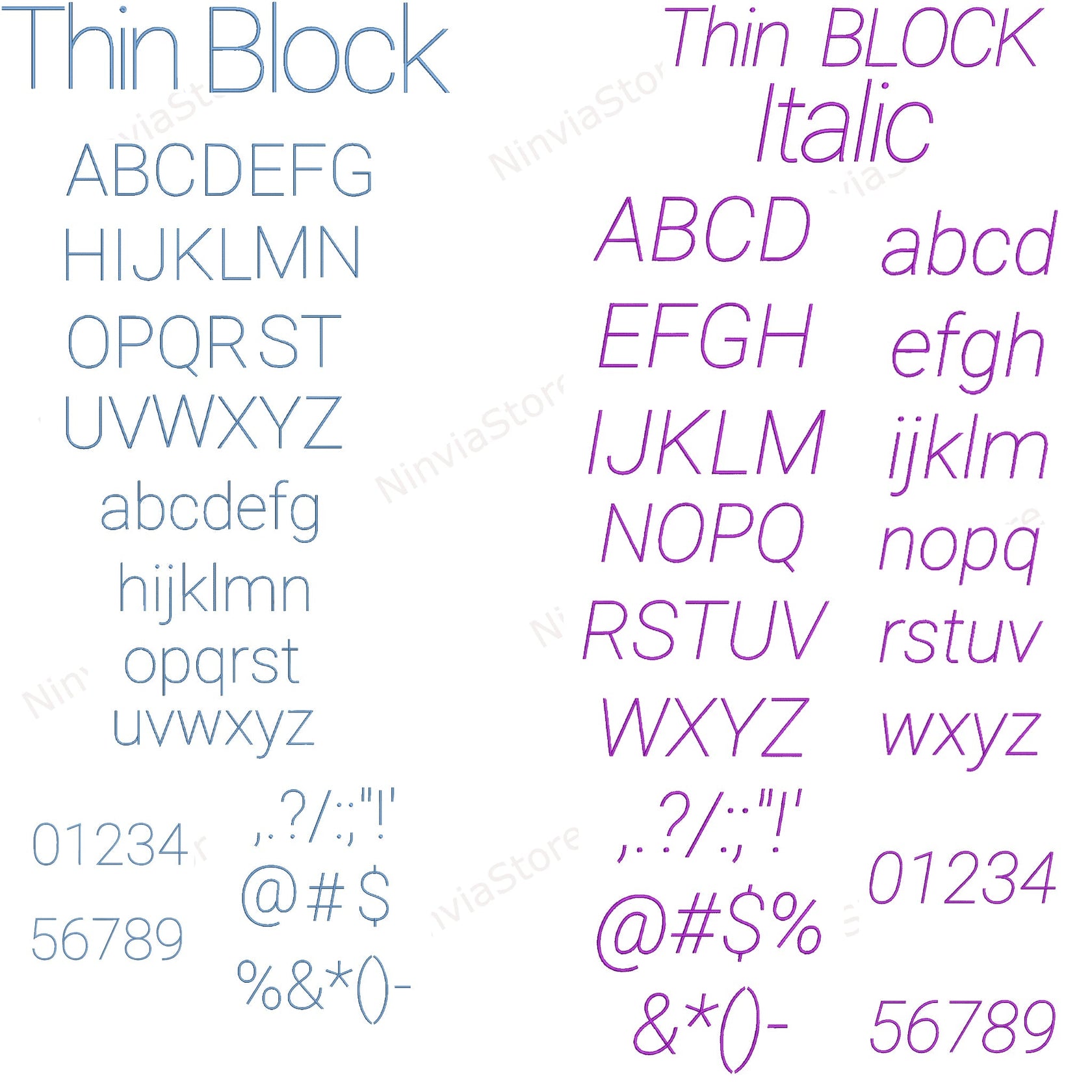 VP3 Block Machine Embroidery Fonts Bundle, Alphabet Embroidery Design ...