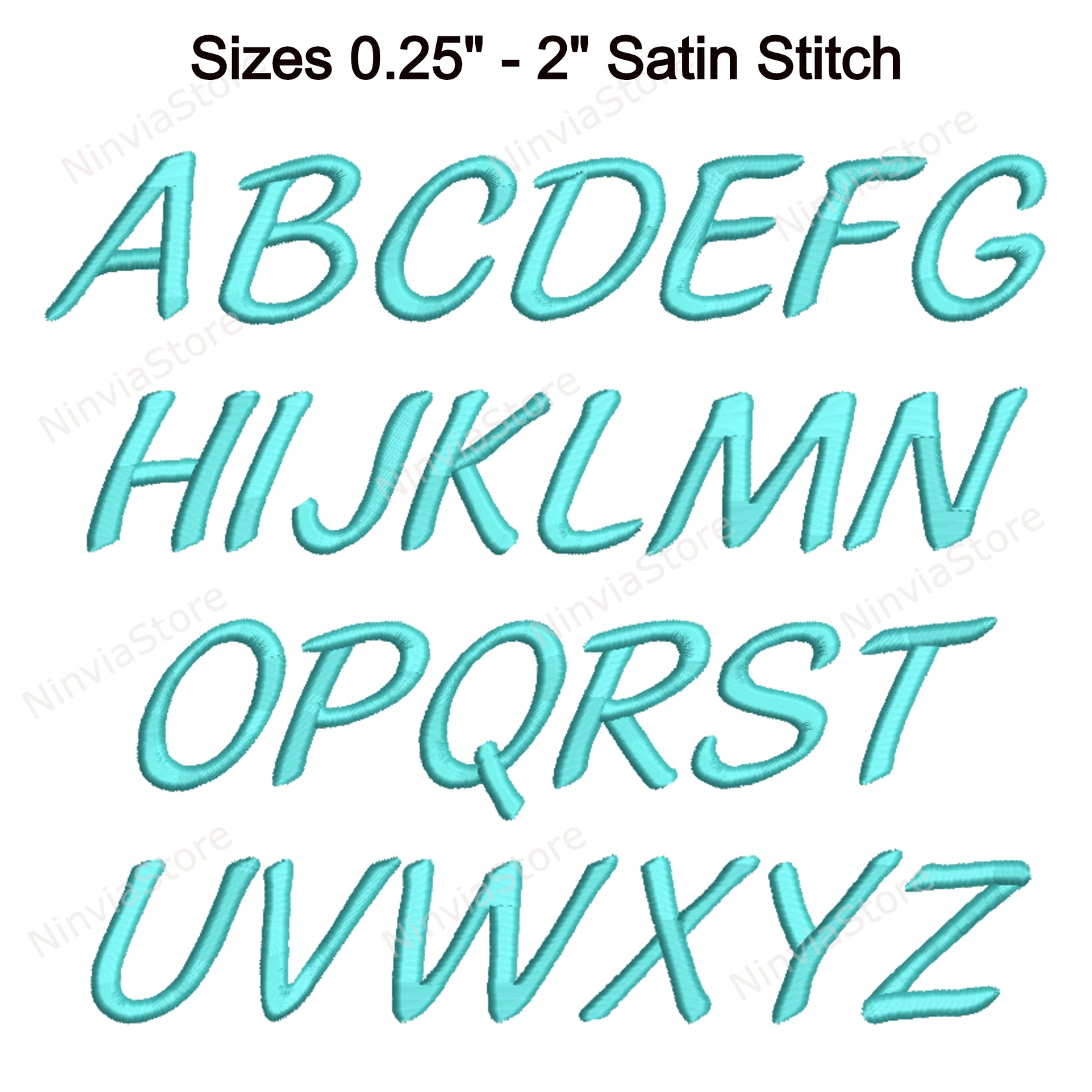 Blacklight Script Machine Embroidery Font, Alphabet Embroidery Designs – NinviaStore