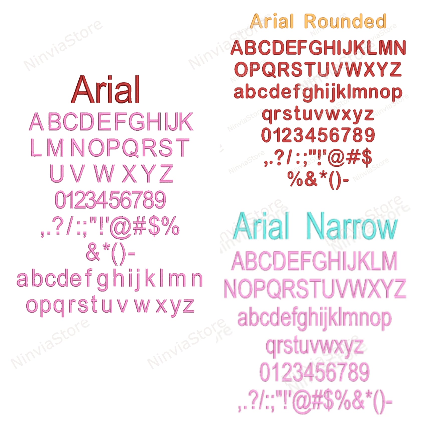 30 BX Machine Embroidery Fonts 0.25" and 0.5" Sizes, Alphabet Designs ...