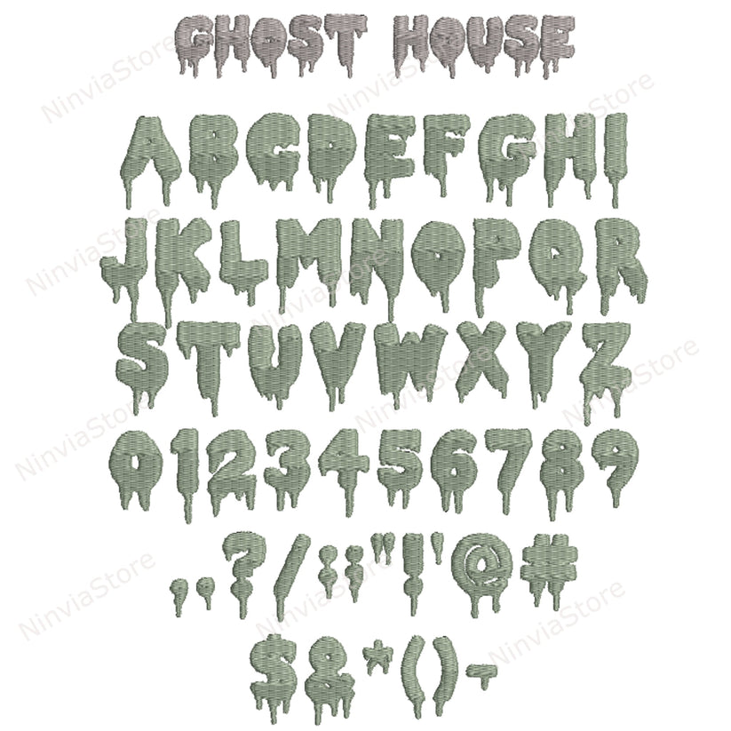 7 JEF Halloween Embroidery Fonts Bundle Spooky JEF font for Embroidery ...