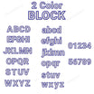 7 DST Two-Color Embroidery Fonts Bundle, 2 Color Monogram Font DST ...