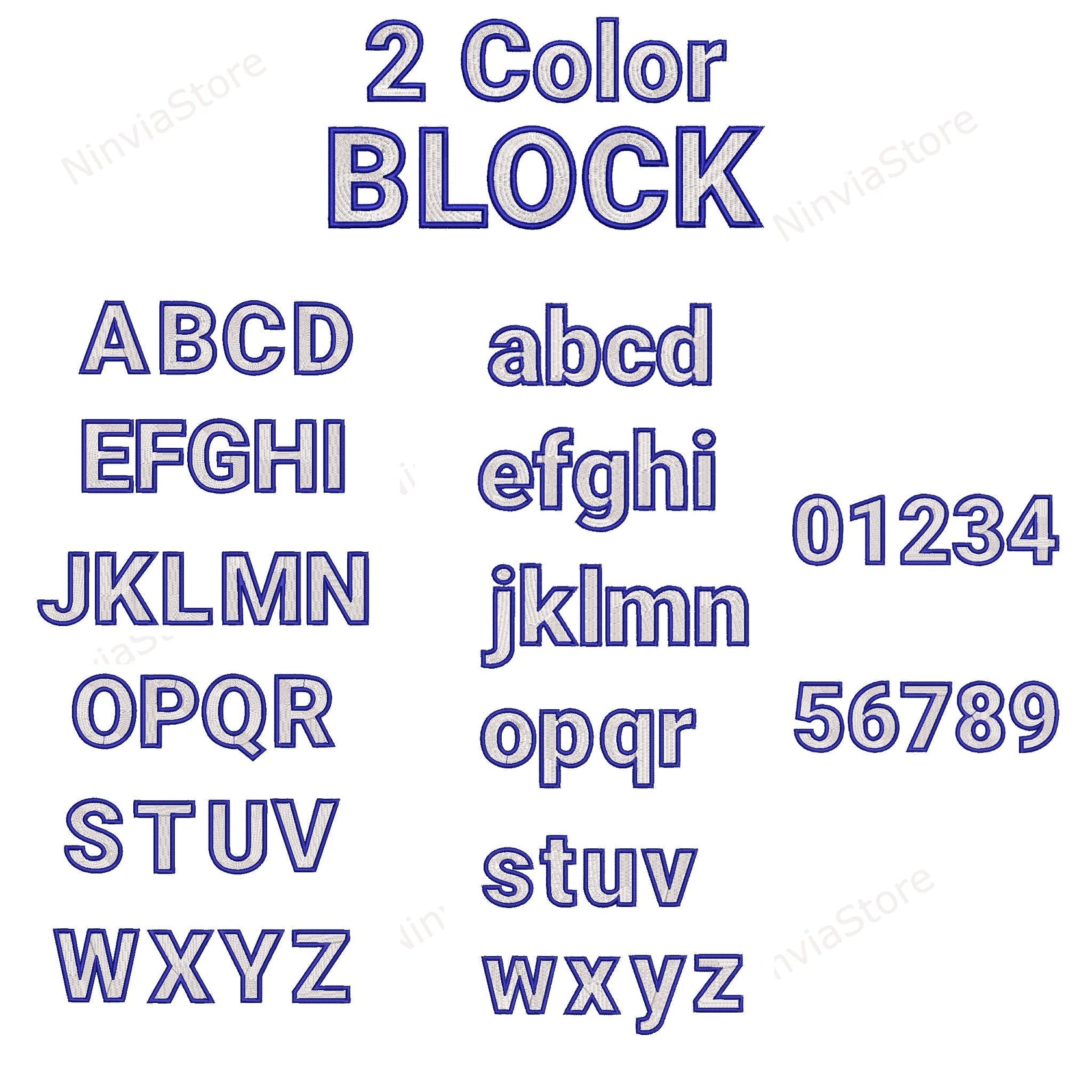 7 DST Two-Color Embroidery Fonts Bundle, 2 Color Monogram Font DST ...