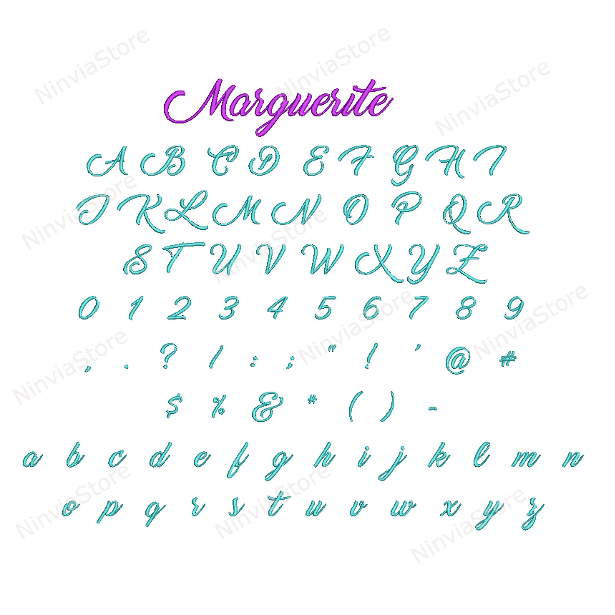 PES Embroidery Cursive Fonts Bundle, Script Alphabet Embroidery Design – NinviaStore