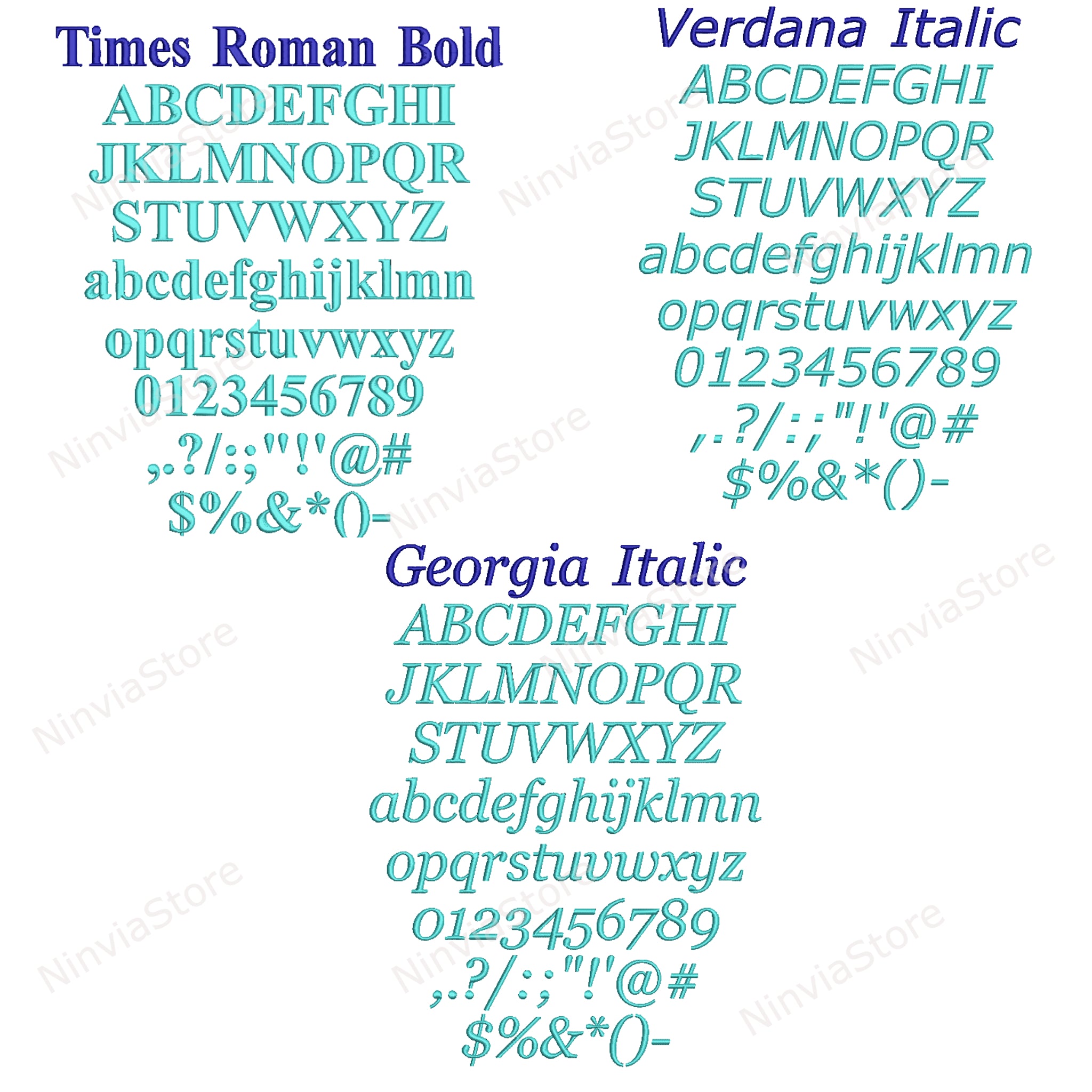 30 BX Machine Embroidery Fonts 0.25" and 0.5" Sizes, Alphabet Designs ...