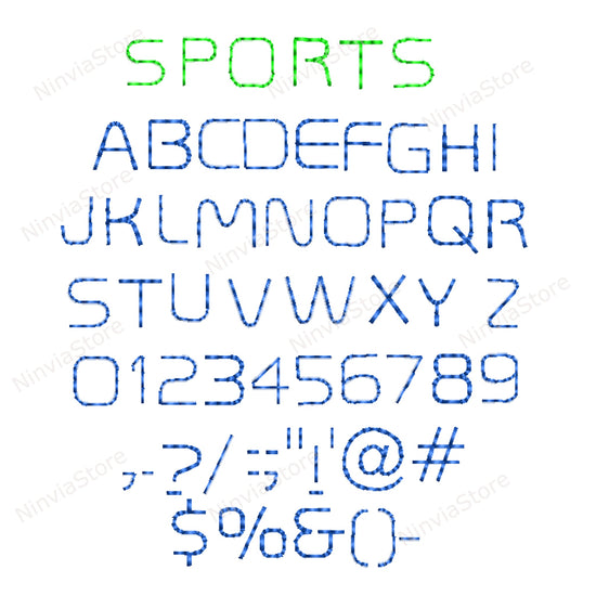 7 PES Bean Stitch Embroidery Fonts Bundle, Run Stitch Font pe – NinviaStore