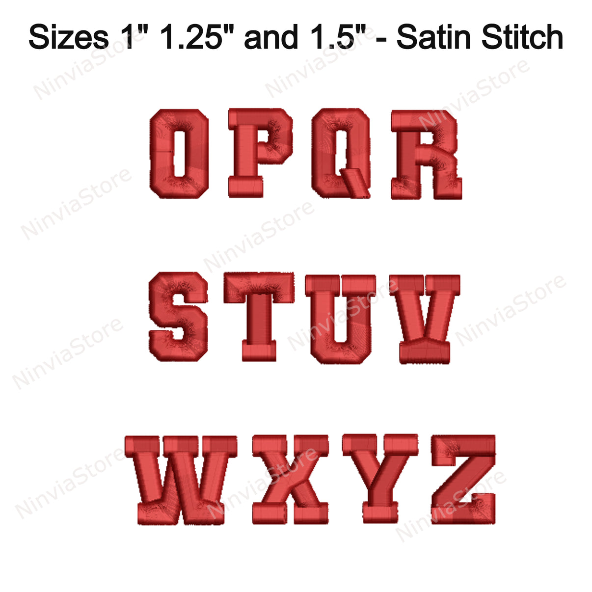3D Puff Foam Varsity Machine Embroidery Font, Alphabet Embroidery ...