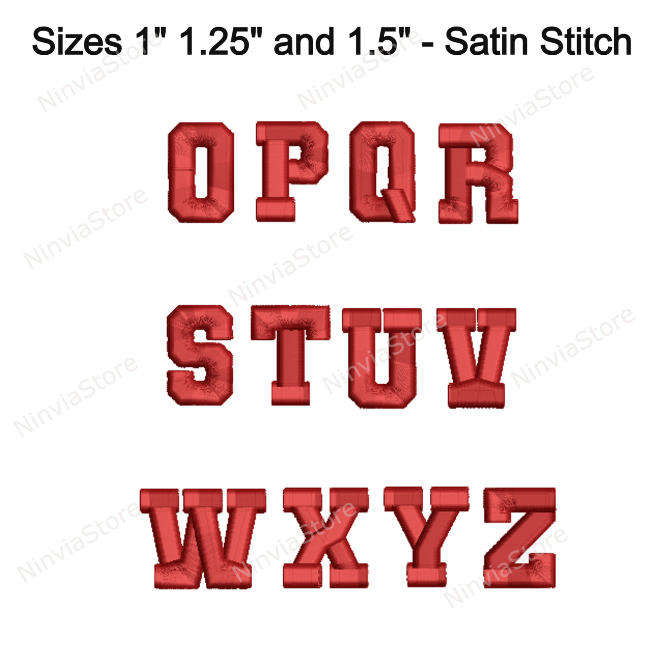 3D Puff Foam Varsity Machine Embroidery Font, Alphabet Embroidery ...