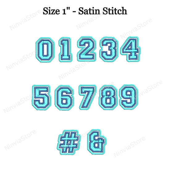 3 Color College Machine Embroidery Font, Varsity BX Font, Alphabet ...