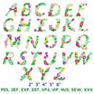 Floral Script Machine Embroidery Font, Flower Alphabet Embroidery ...