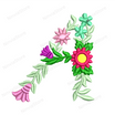 Floral Script Machine Embroidery Font, Flower Alphabet Embroidery ...