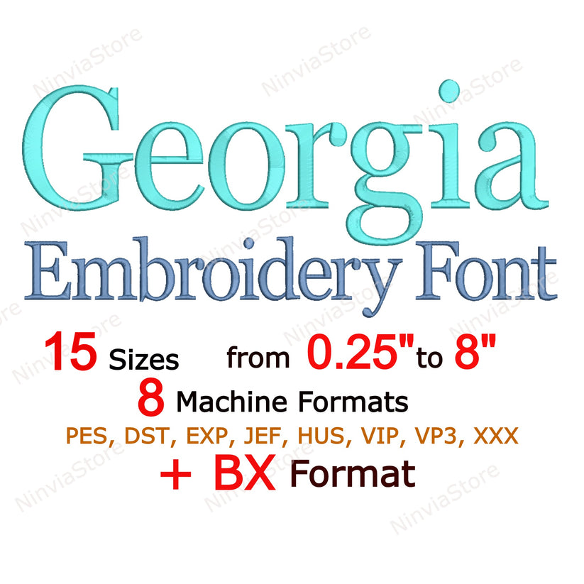 Georgia Machine Embroidery Font, Monogram Alphabet Embroidery Design ...