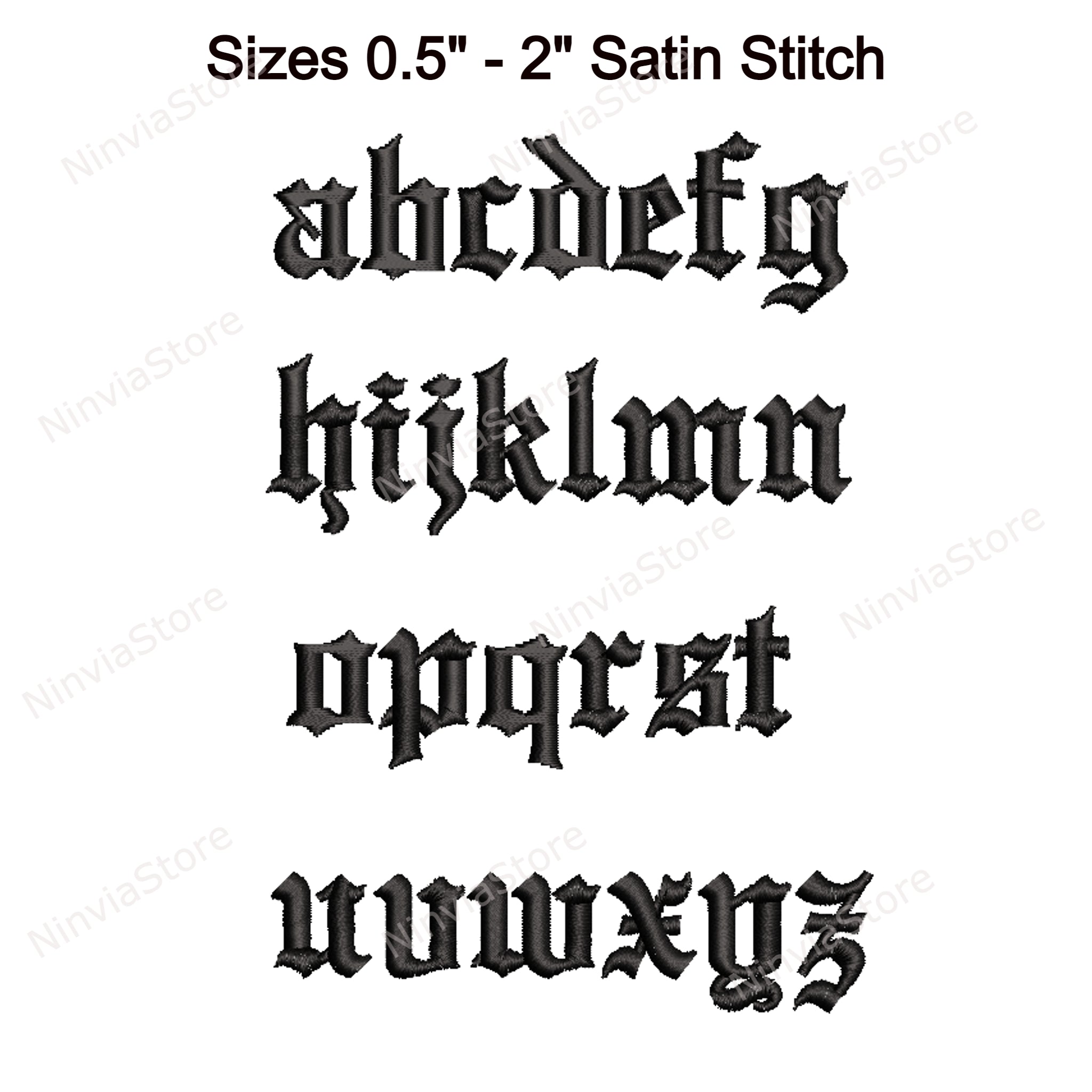 Gothic Machine Embroidery Font, Old English Alphabet Embroidery Design ...