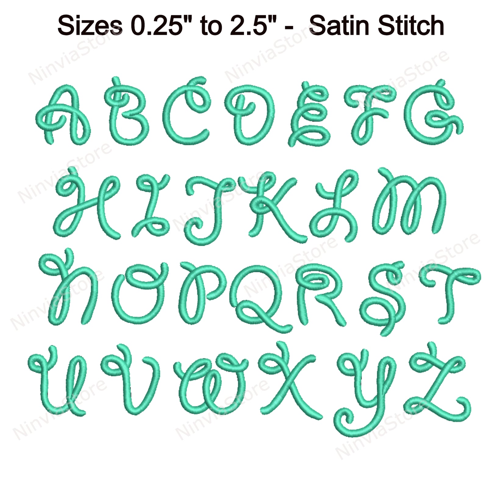 Lariat Script Machine Embroidery Font, Monogram Alphabet Embroidery ...
