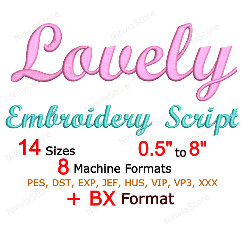 Lovely Script Machine Embroidery Font, Cursive Alphabet Embroidery ...