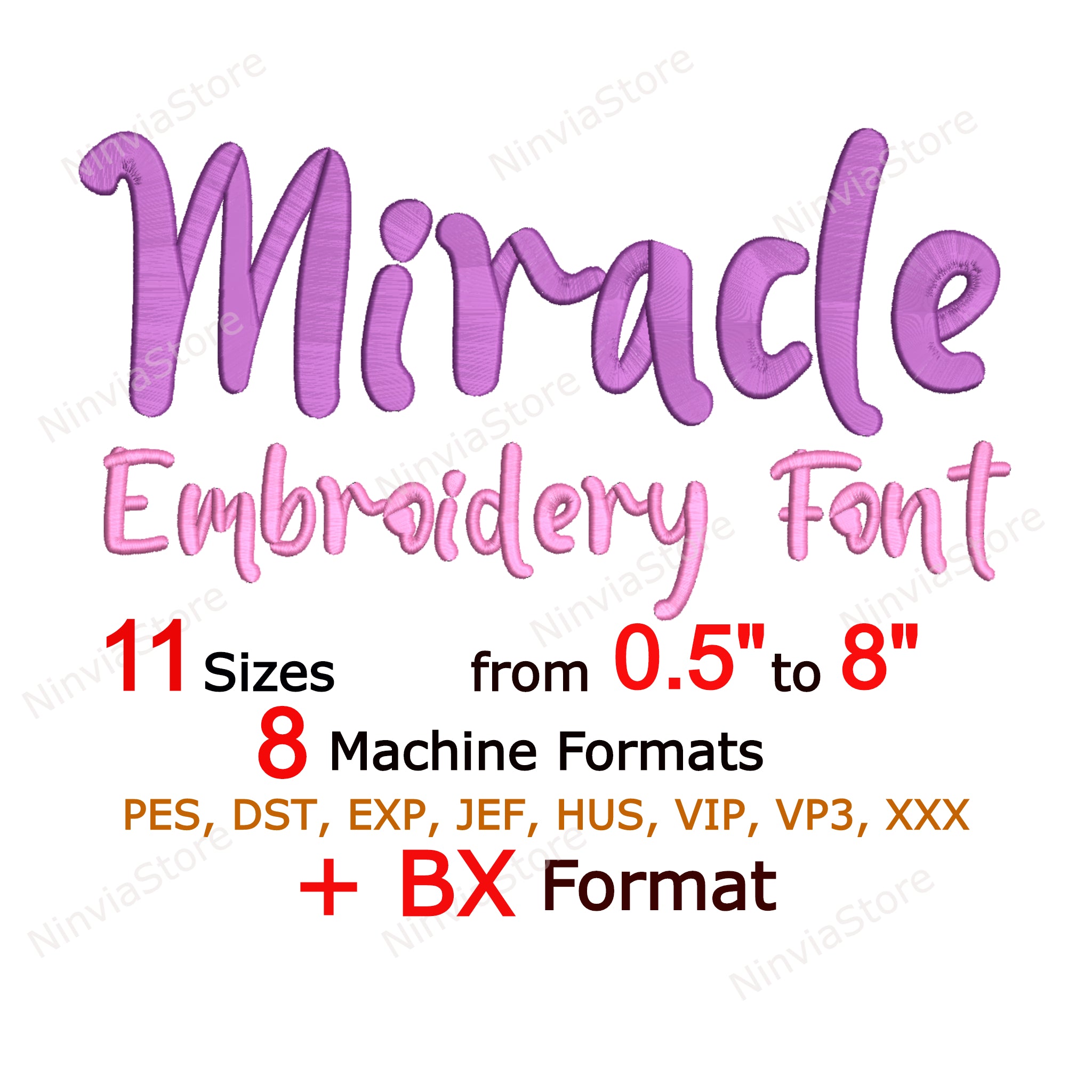 Miracle Script Machine Embroidery Font, Alphabet Embroidery Designs – NinviaStore