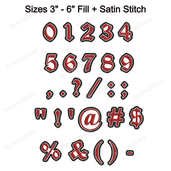 2 Color Gothic Machine Embroidery Font, Old English Alphabet Design ...