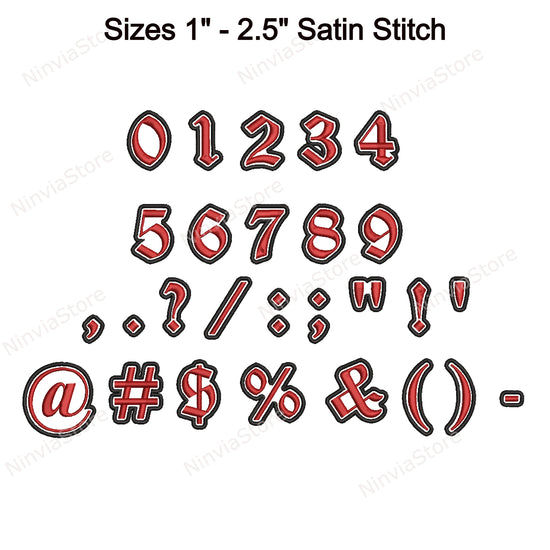 2 Color Gothic Machine Embroidery Font, Old English Alphabet Design ...
