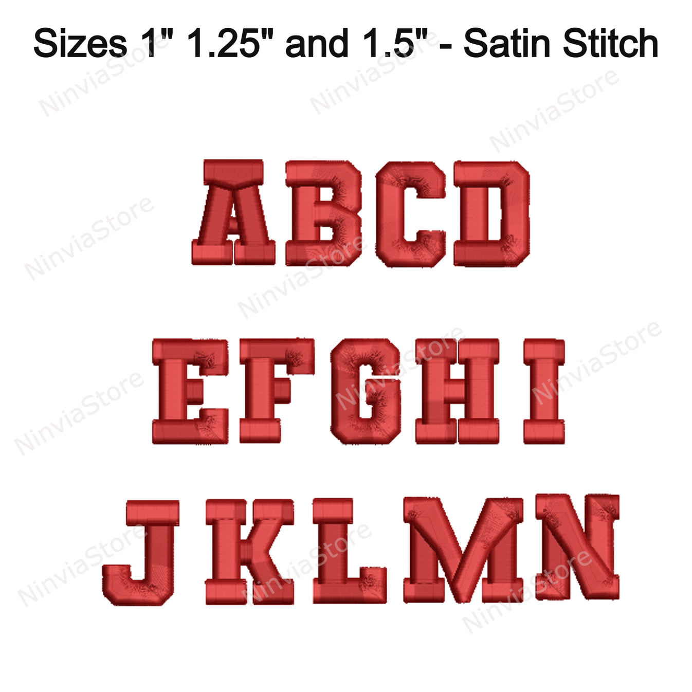 3D Puff Foam Varsity Machine Embroidery Font, Alphabet Embroidery ...