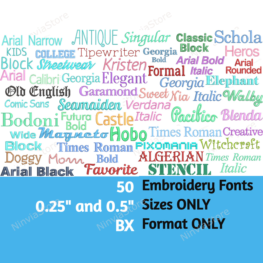 BX Embroidery Font Bundles – NinviaStore