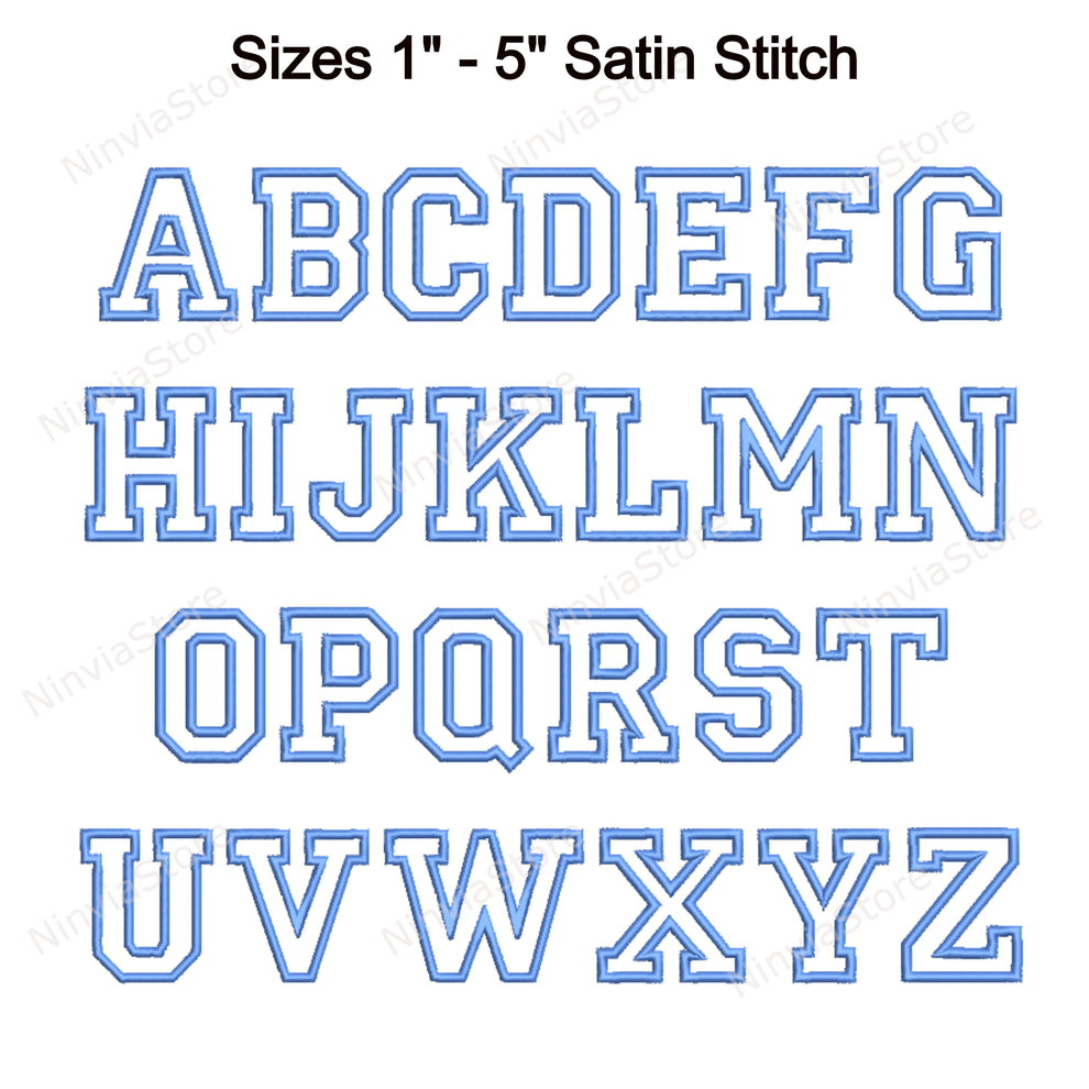 College Applique Machine Embroidery Font, Alphabet Embroidery Designs ...