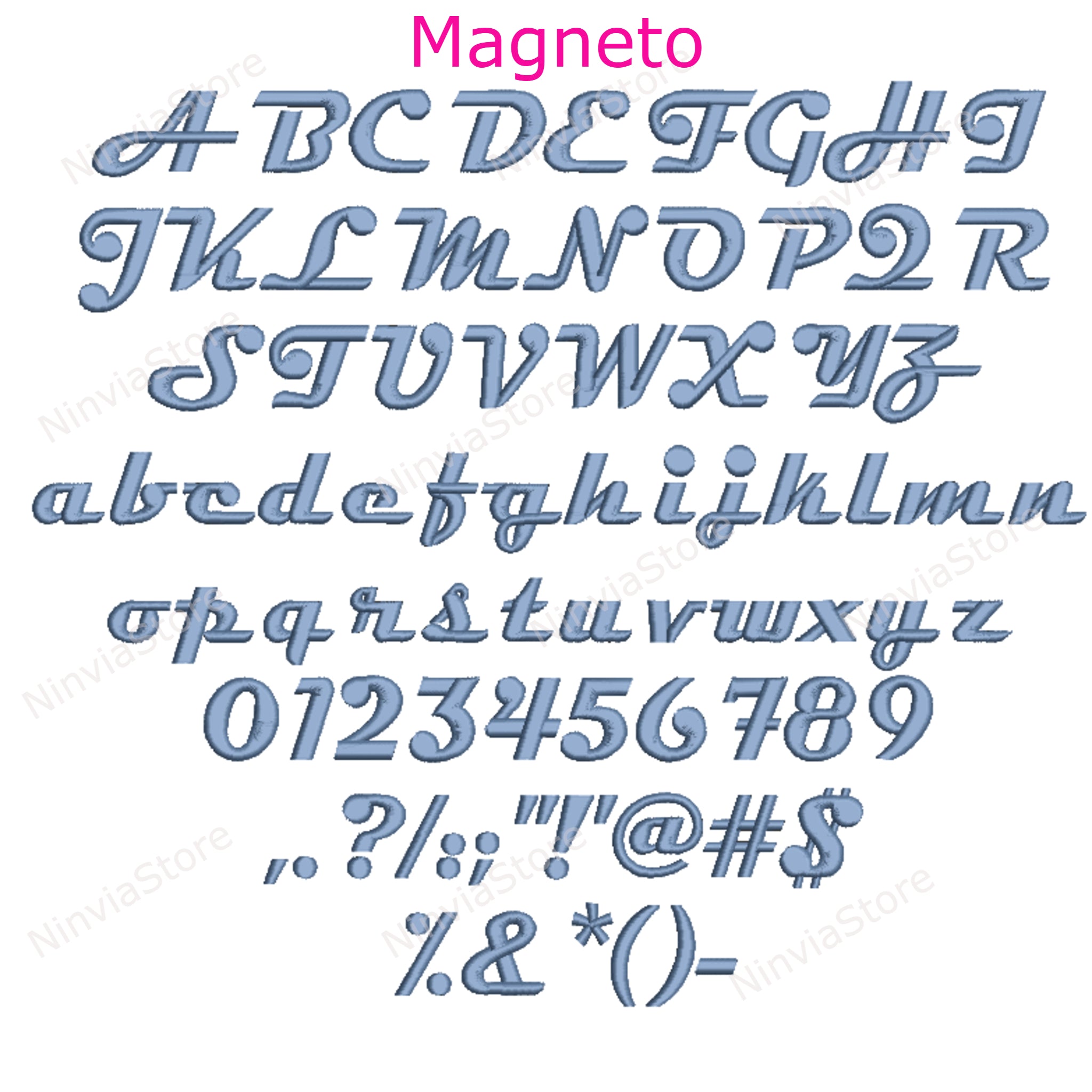 10 HUS Embroidery Script Fonts Bundle, Cursive Alphabet Embroidery Des ...