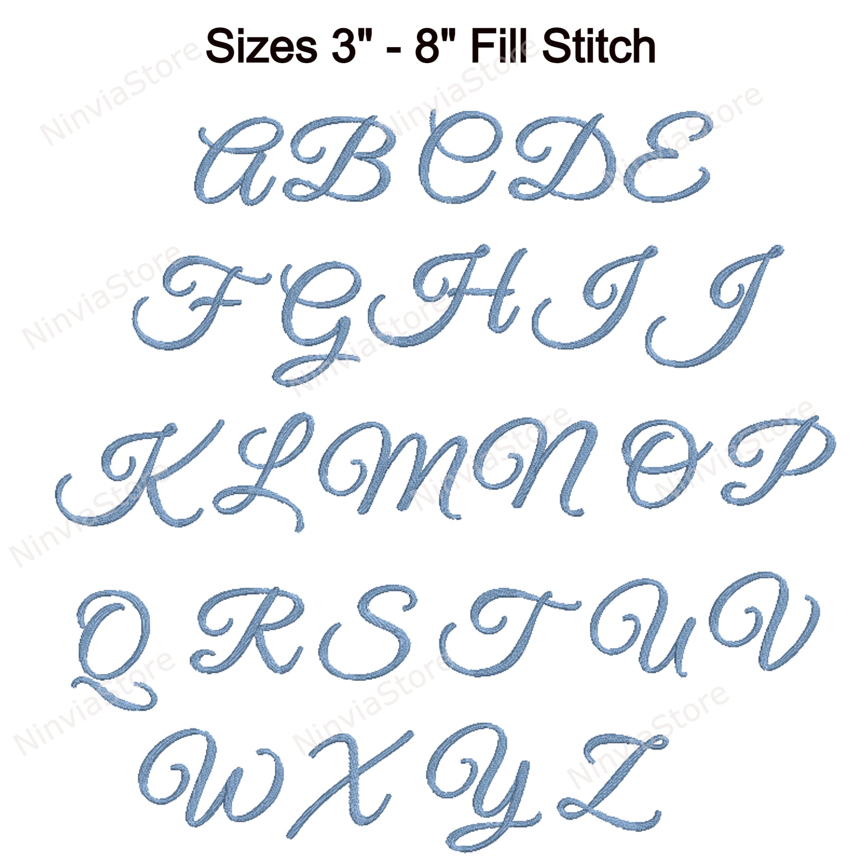 Classic Script Machine Embroidery Font, Monogram Alphabet Embroidery ...