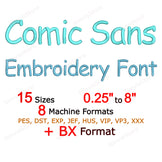 Comic Sans Machine Embroidery Font, Alphabet Embroidery Design ...